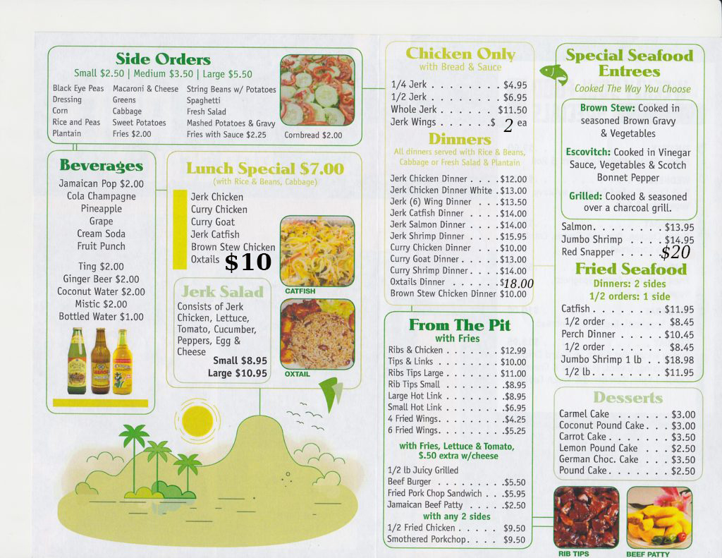 Menu | Jamrock BBQ Jerk